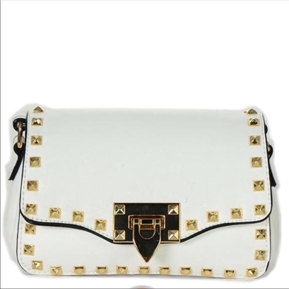 Alyssa | Bags | Alyssa Studded Crossbody Bag In White Nwt | Poshmark